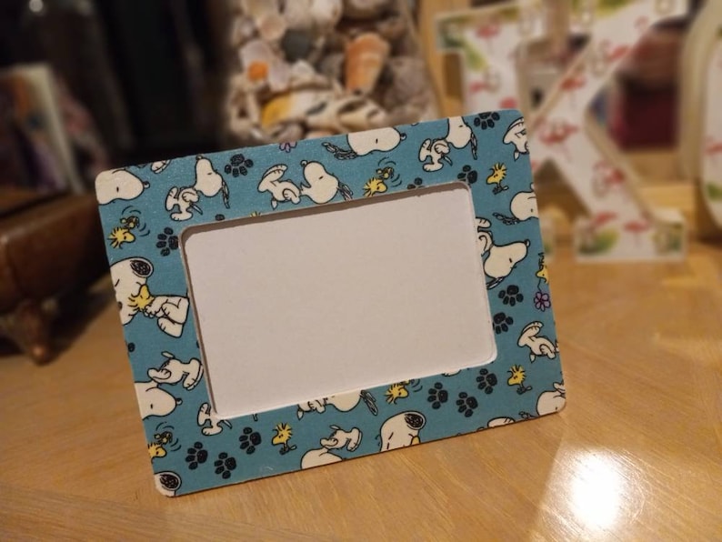Snoopy Inspired Wood Decoupage Photo Picture Frame / - Etsy