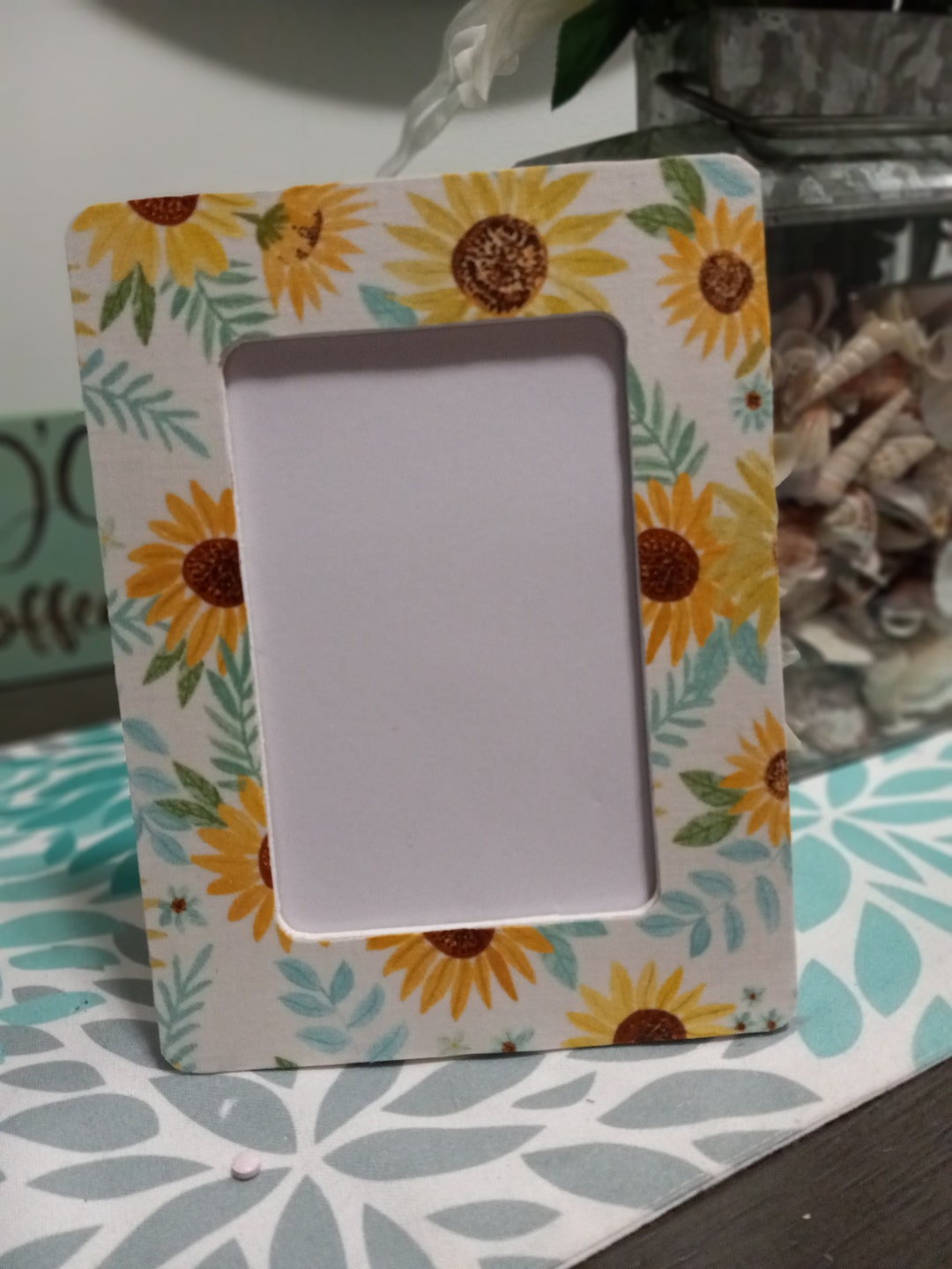 Rustic Sunflower Wood Decoupage Photo Picture Frame / Freestanding ...