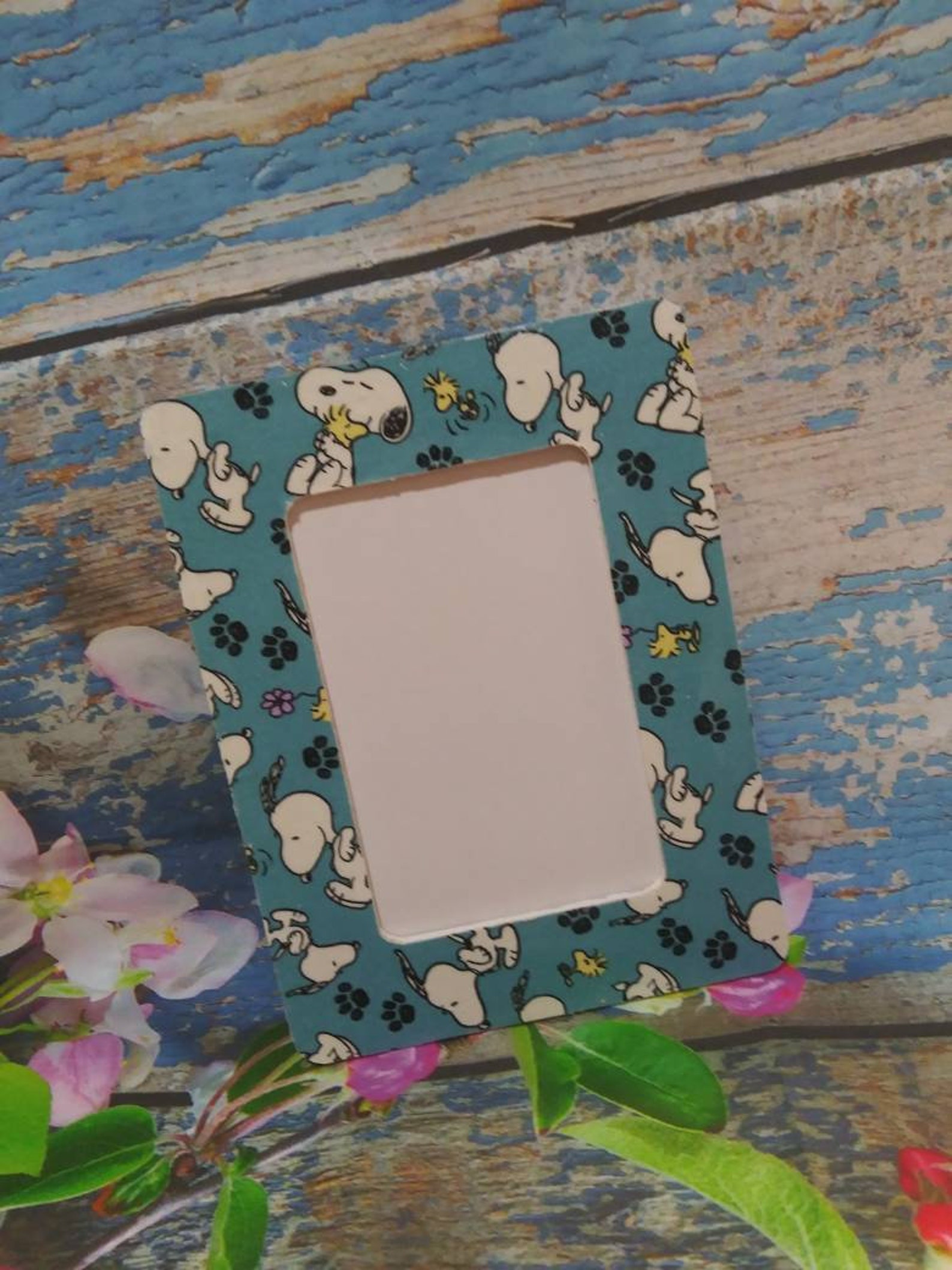 Snoopy Inspired Wood Decoupage Photo Picture Frame / | Etsy