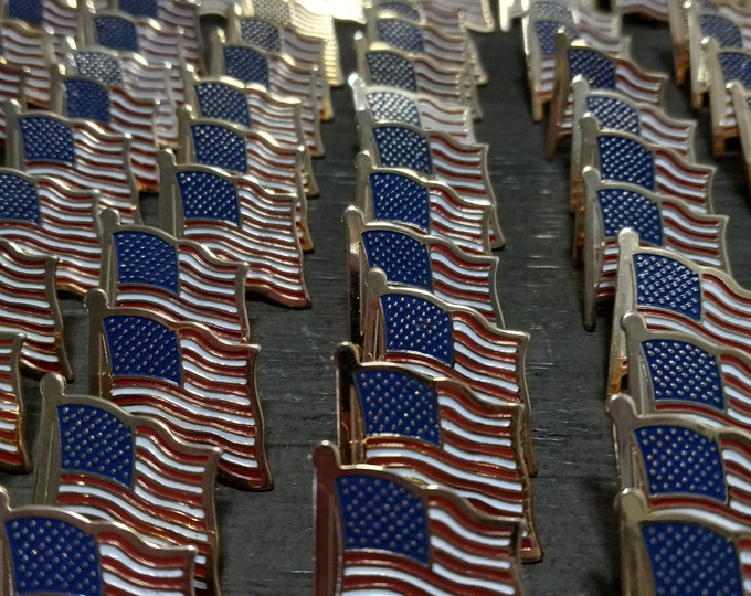 United States Flag Lapel Pin / American Flag / (3/4" X 7/8") Hat Tie ...