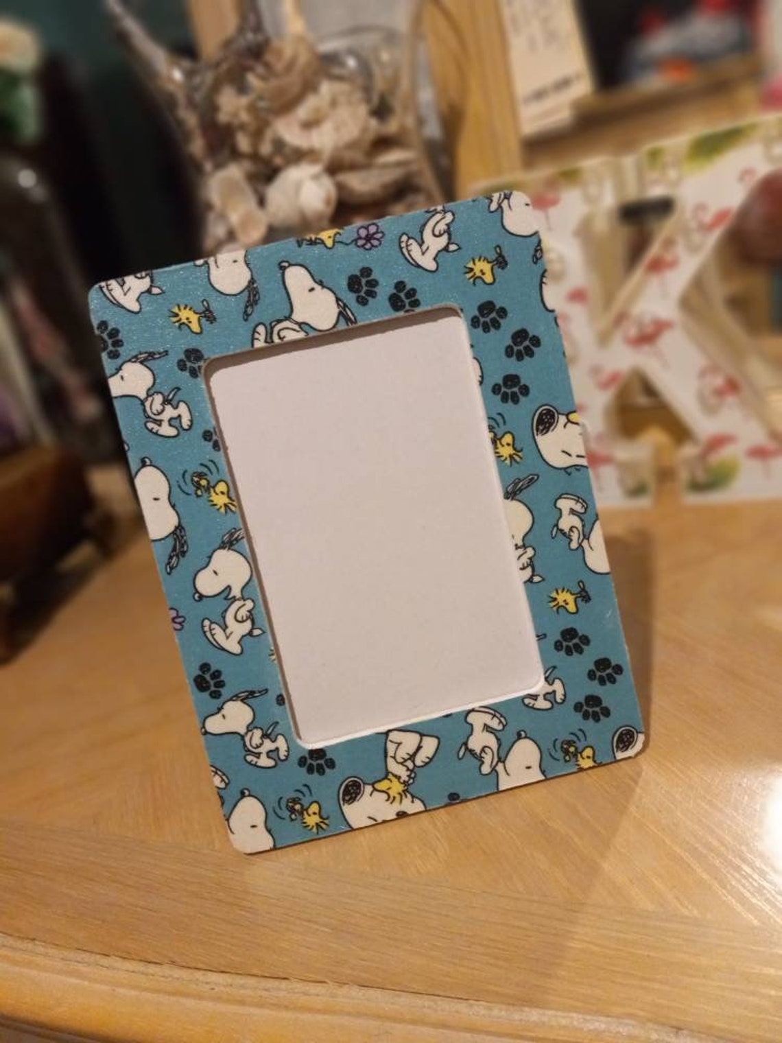 Snoopy Inspired Wood Decoupage Photo Picture Frame / - Etsy
