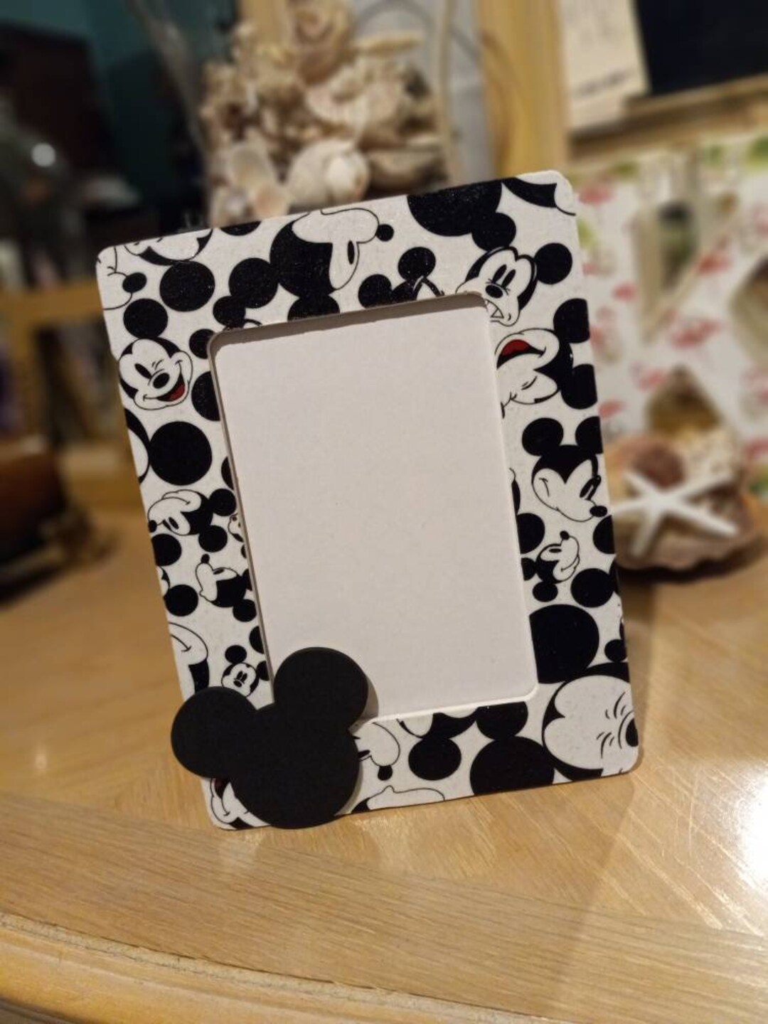 Mickey Mouse Faces Wood Decoupage Photo Picture Frame / Freestanding ...