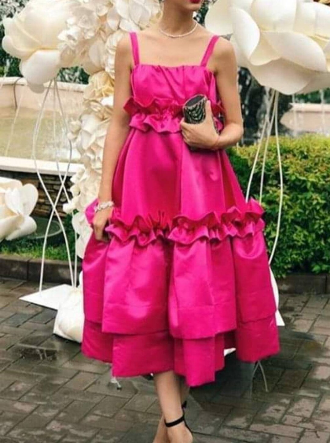 Mikado Pink New Year Colours Midi Maxi Dress Made to Order - Etsy