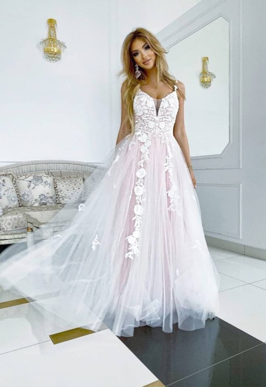 Różowa # Tiulowa # Koronkowa Sukienka # Balowa # ślubna # Druhna ...