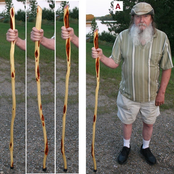 58 in. Walking Sticks, Finished, Rustic Natural Diamond Willow ...
