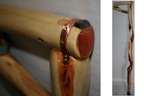 35'' Wood Walking Cane, We CAN SHORTEN or Engrave, Artful Inlays of ...