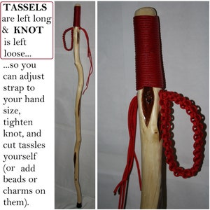 Walking Stick With Handle, Diamond Willow Wood, Rope Hand Grip N ...