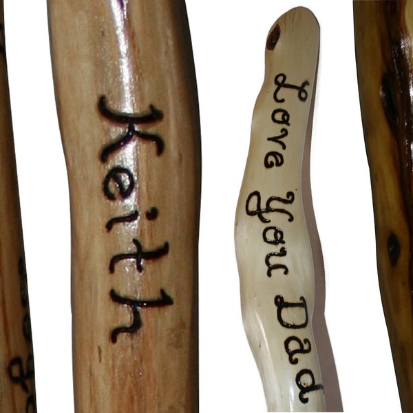 Engraved Wooden Walking Stick - Etsy