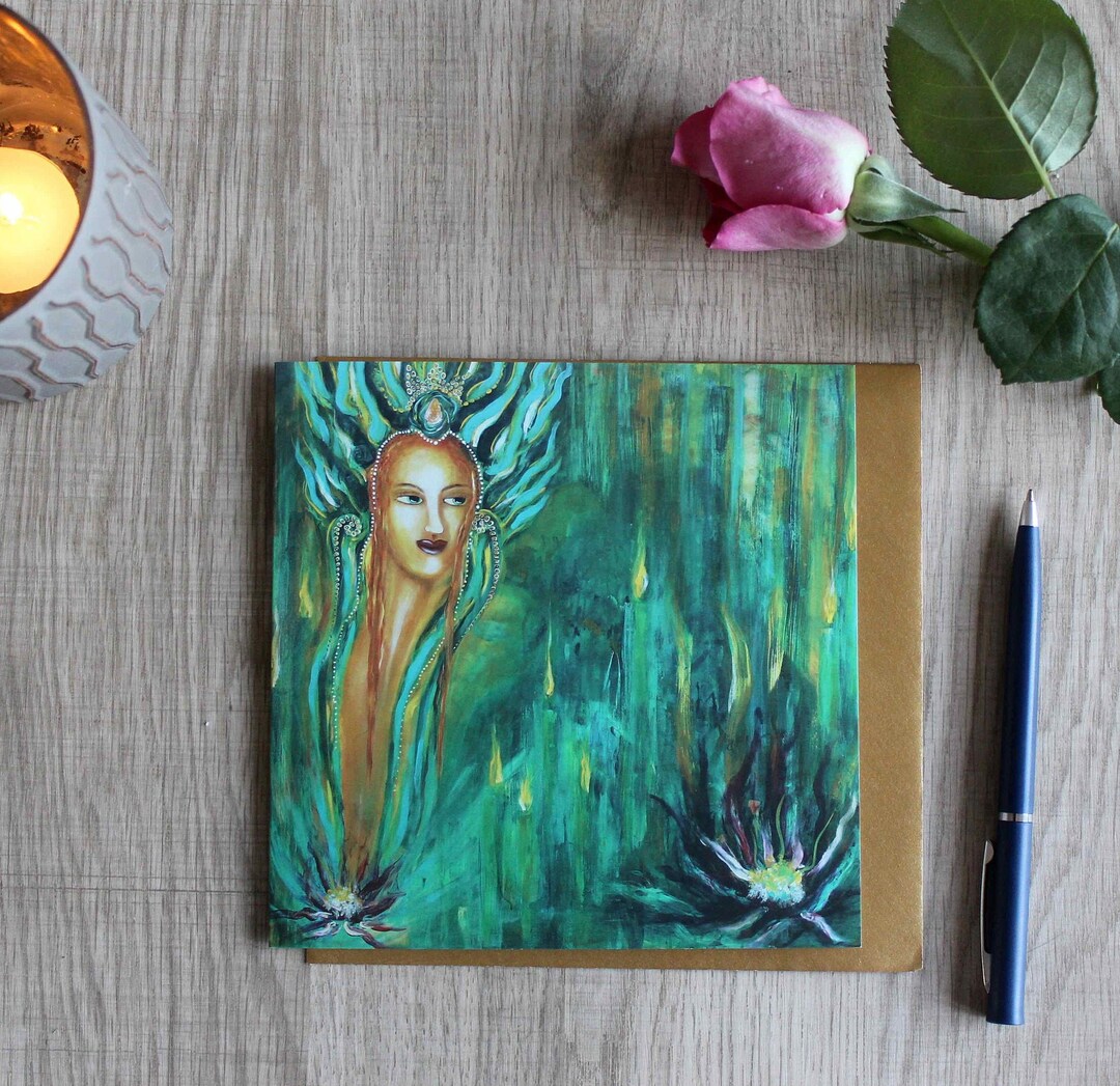 Temple of Consciousness Blank Greeting Card, Sacred Feminine Art ...