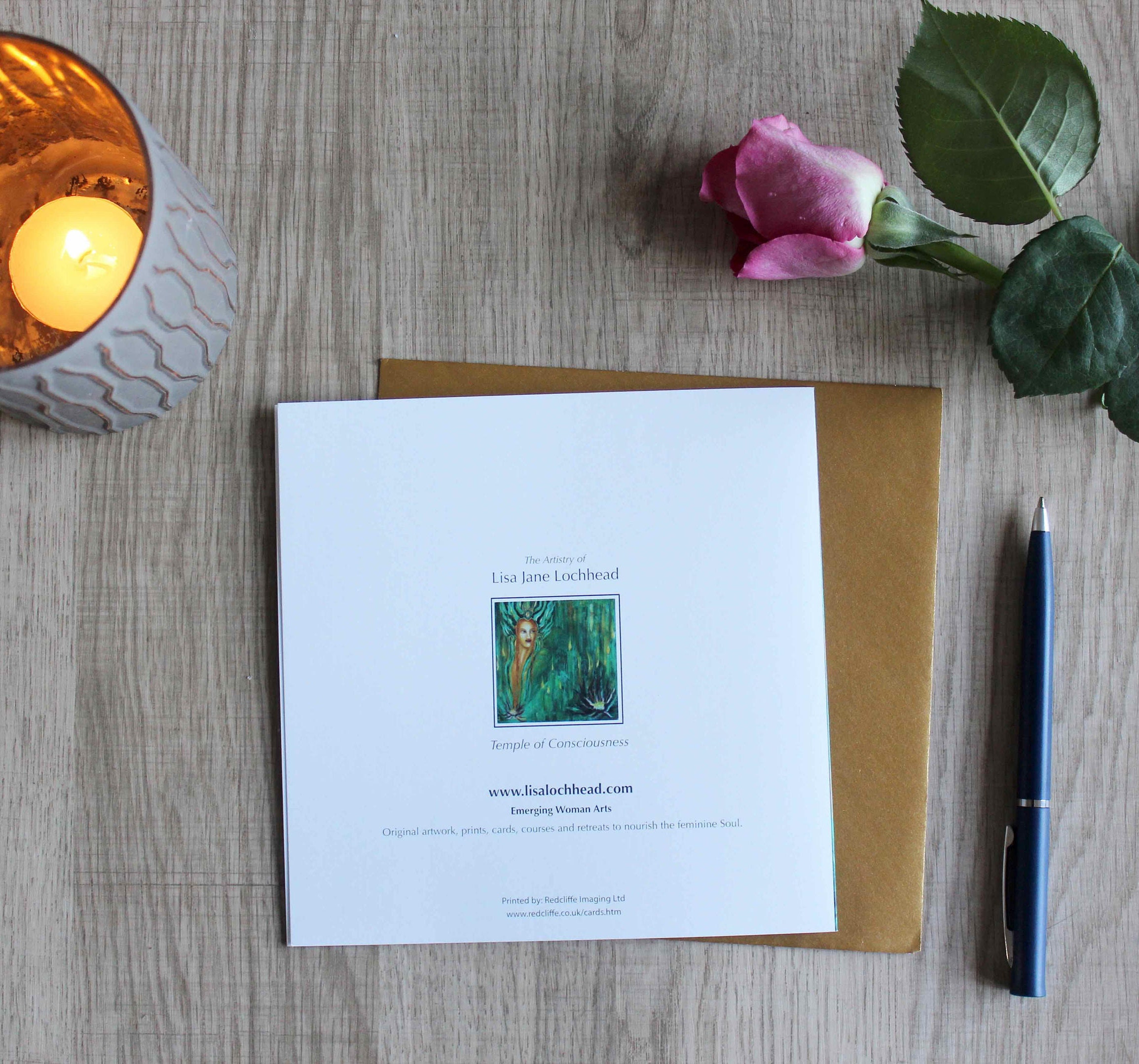 Temple of Consciousness Blank Greeting Card, Sacred Feminine Art ...