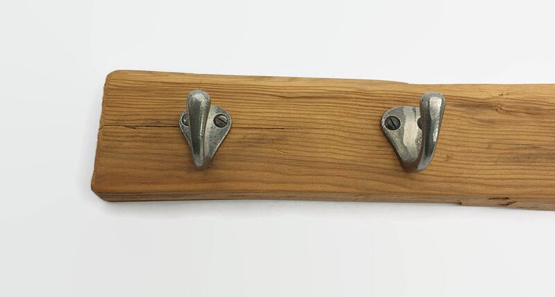 rustic wall hanger, made of reclaimed wood with 3 hooks