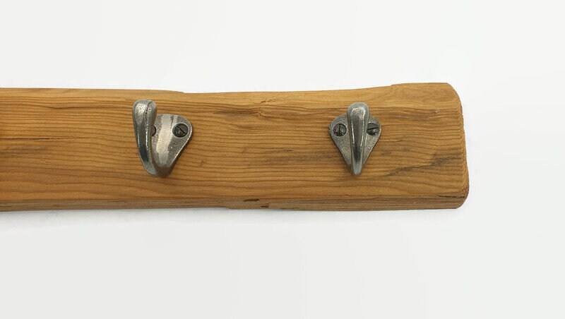 rustic wall hanger, made of reclaimed wood with 3 hooks