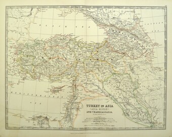 Kaart van klein azië - Etsy Nederland