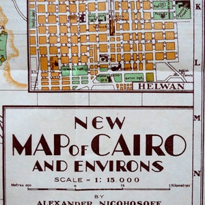 New Map of Cairo and Environs (c1935) - Etsy