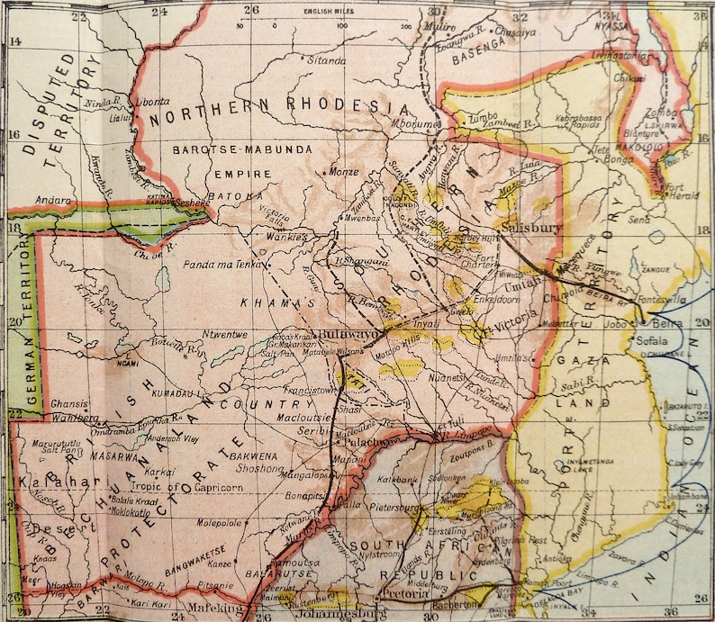 Everybody's War Map of South Africa (1900) - Etsy