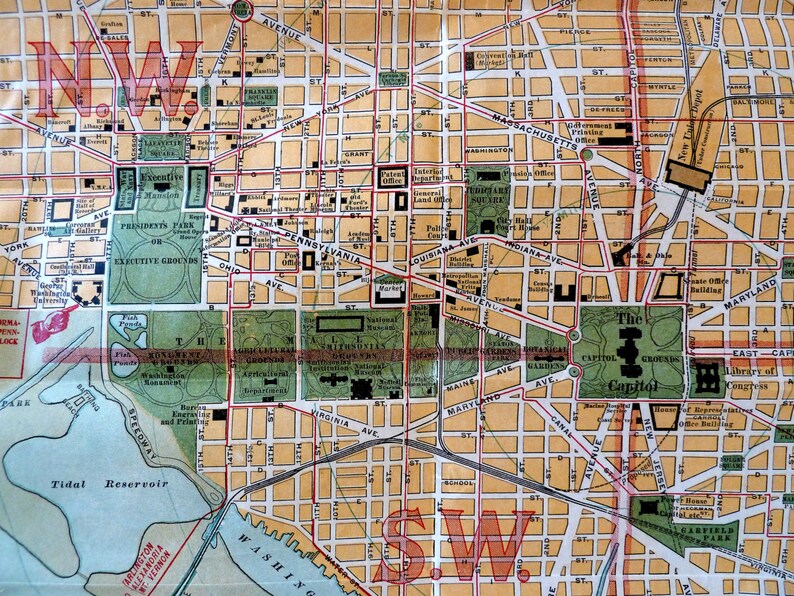 The standard Guide Ready Reference Map of Washington, DC. Original ...