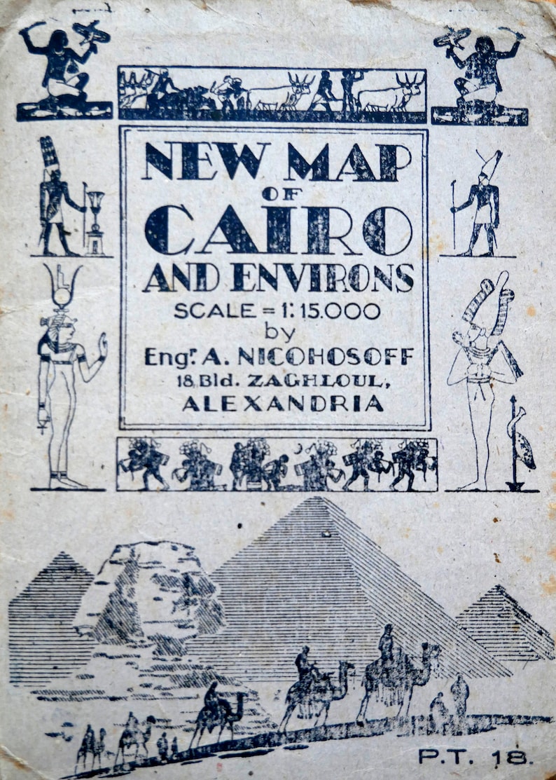 New Map of Cairo and Environs (c1935) - Etsy