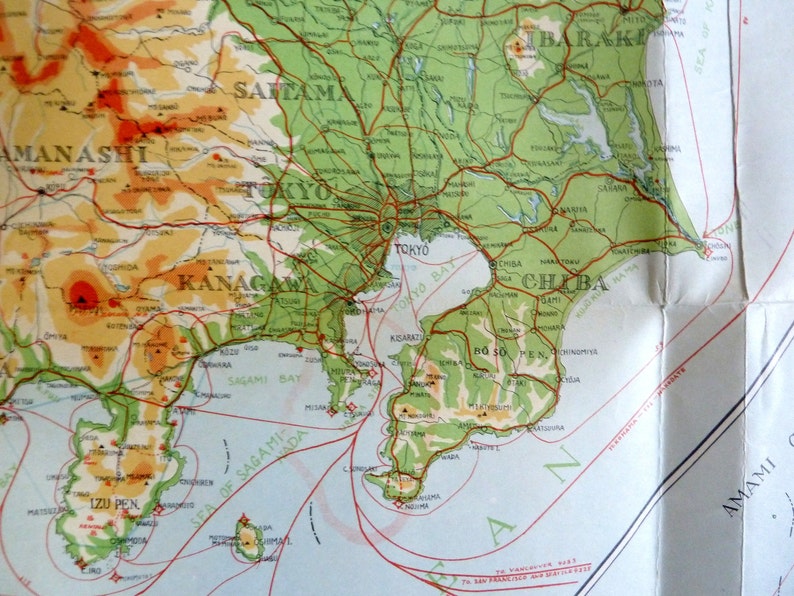 New Map of Japan (1935) - Etsy