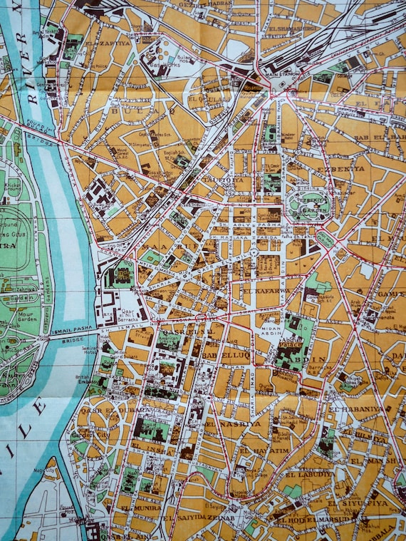 Old Map Of Cairo Cairo Map Restored Fine Reproduction Etsy
