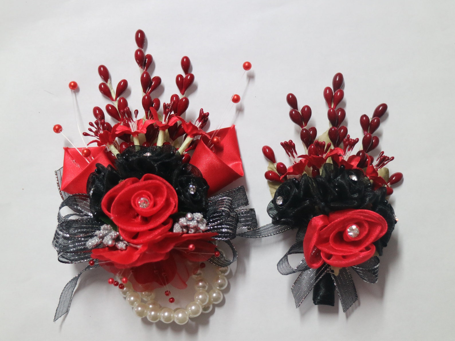 Baby Blue & Silver Corsage and Boutonniere Set - Etsy