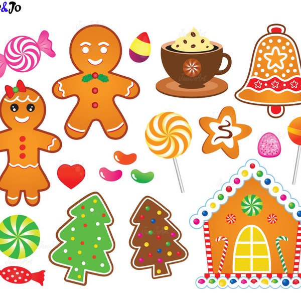 Gingerbread Clipart - Etsy