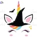 Halloween Unicorn Svg Halloween Svg Unicorn Witch Face Cricut ...