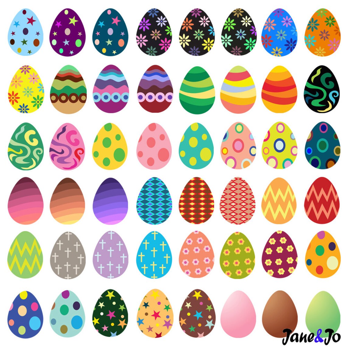 55 Easter Egg Clipart egg Cliparteaster Egg Clip Arteaster | Etsy