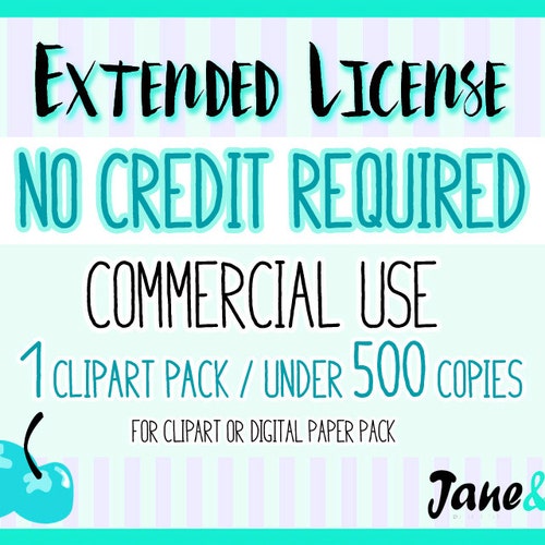 Extended License for 1 Clipart Set Commercial License by - Etsy