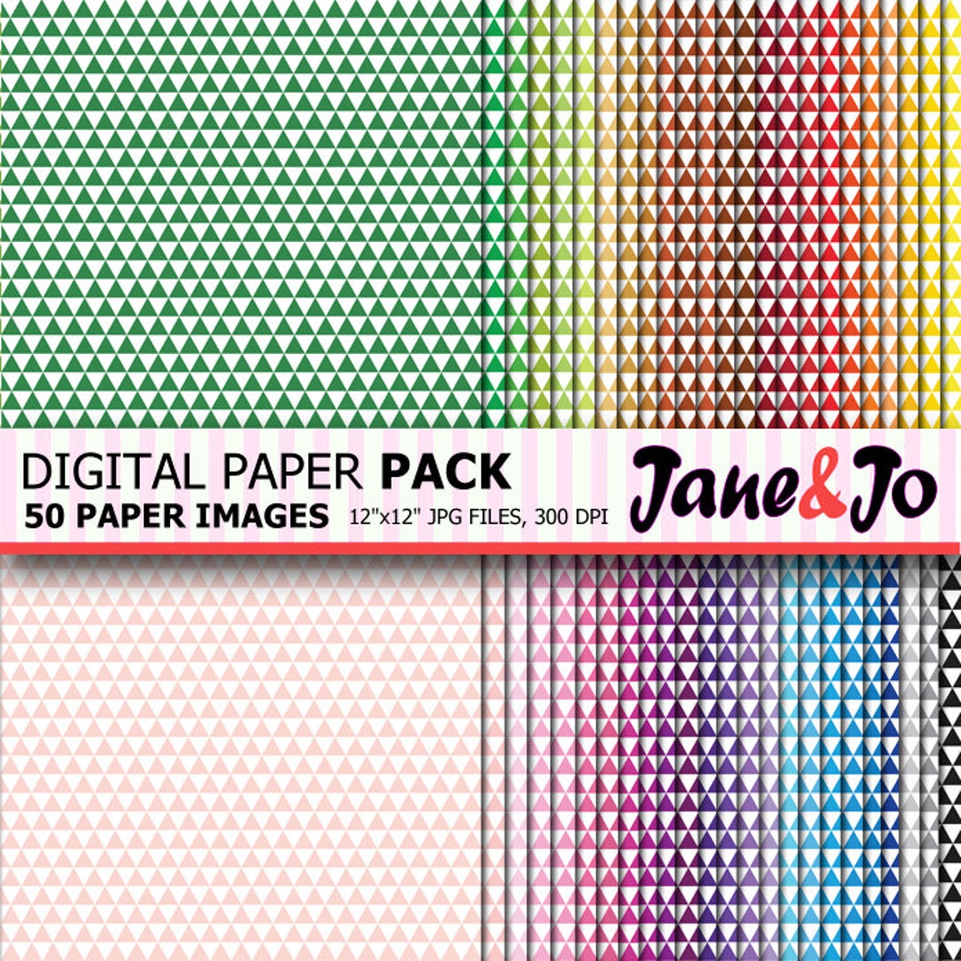 Triangle Digital Paper , Triangle Pattern ,triangles Digital Papers ...