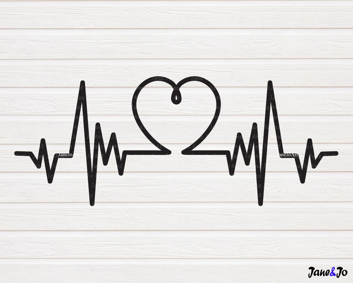 Heart Beat SVG , Ekg Svg Heartbeat Clipart Vector Cut Files Circut ...