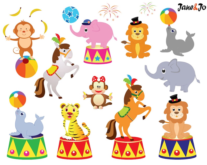56 Circus Clipart Circus Clip Art clowns Clipart Circus - Etsy