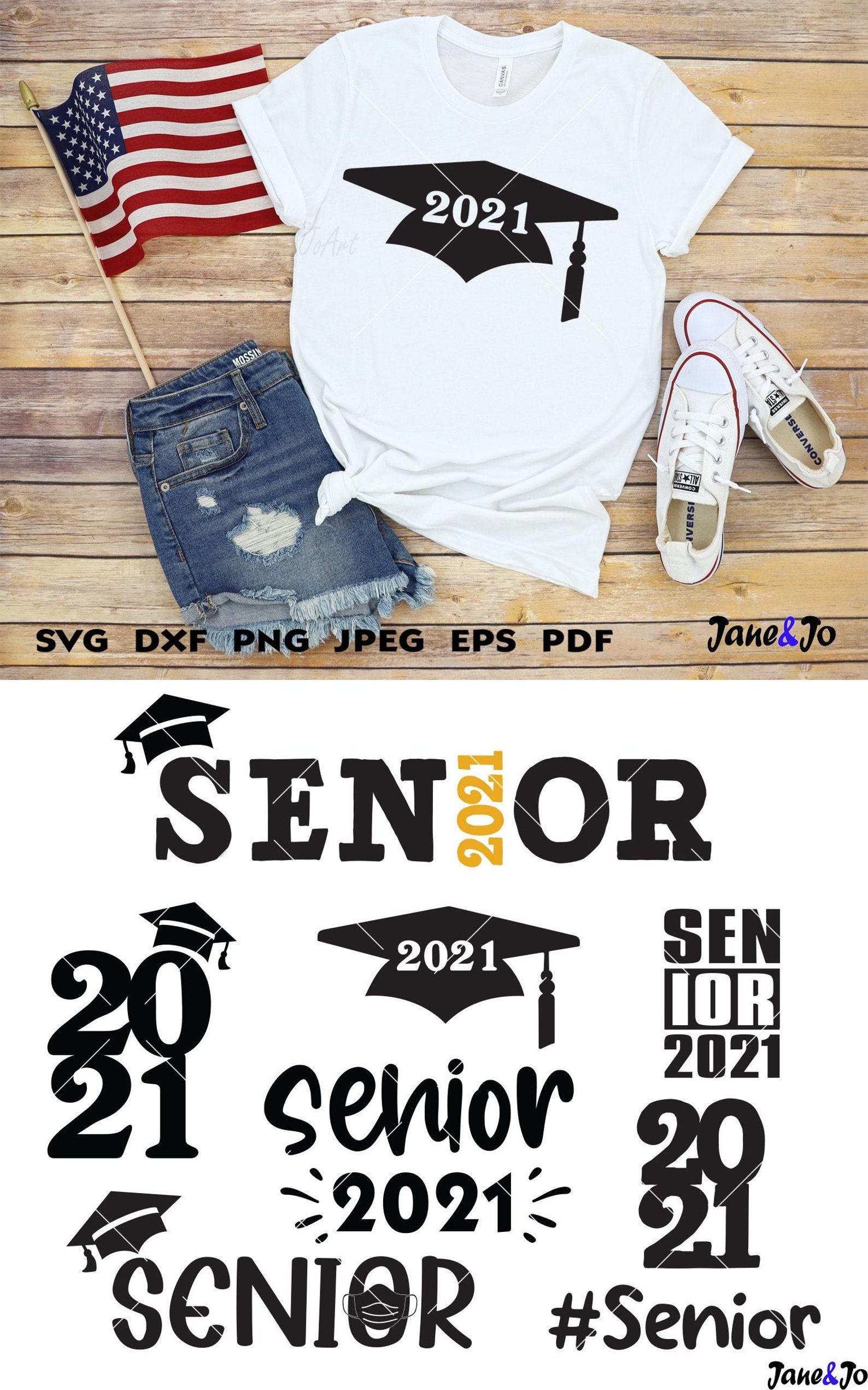 Senior 2021 Svgclass of 2021 SVG Graduation SVG Bundle - Etsy