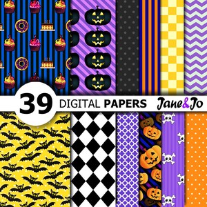 Halloween Digital Paper,colorful Halloween Party Printables Paper ...