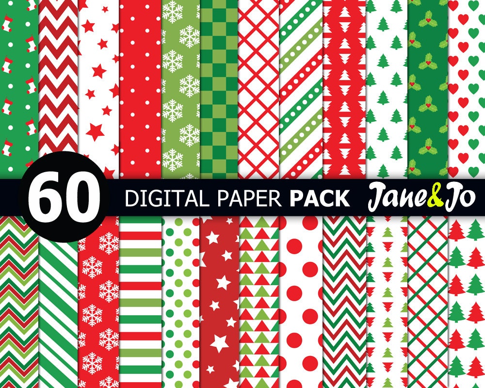 60 papel digital de Navidad papel imprimible de Navidad - Etsy México