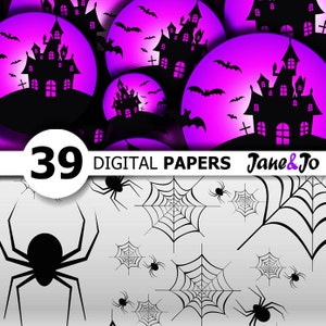 Halloween Digital Paper,colorful Halloween Party Printables Paper ...