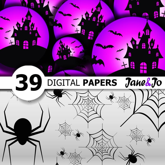 Halloween Digital Papercolorful Halloween Party Printables | Etsy