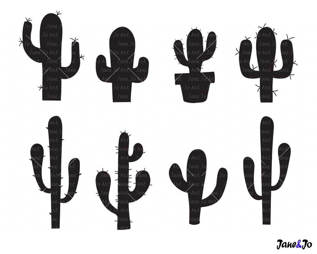 Cactus Svg Bundle, Cactus Svg,cactus Clipart, Cricut Silhouette,cactus ...