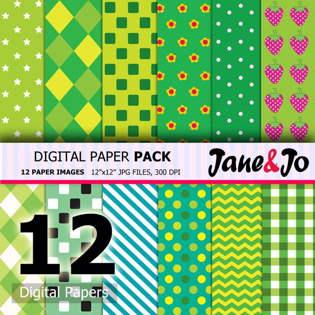 50% OFF SALE Green Digital Paper ,green Backgrounds,green Patterns ...