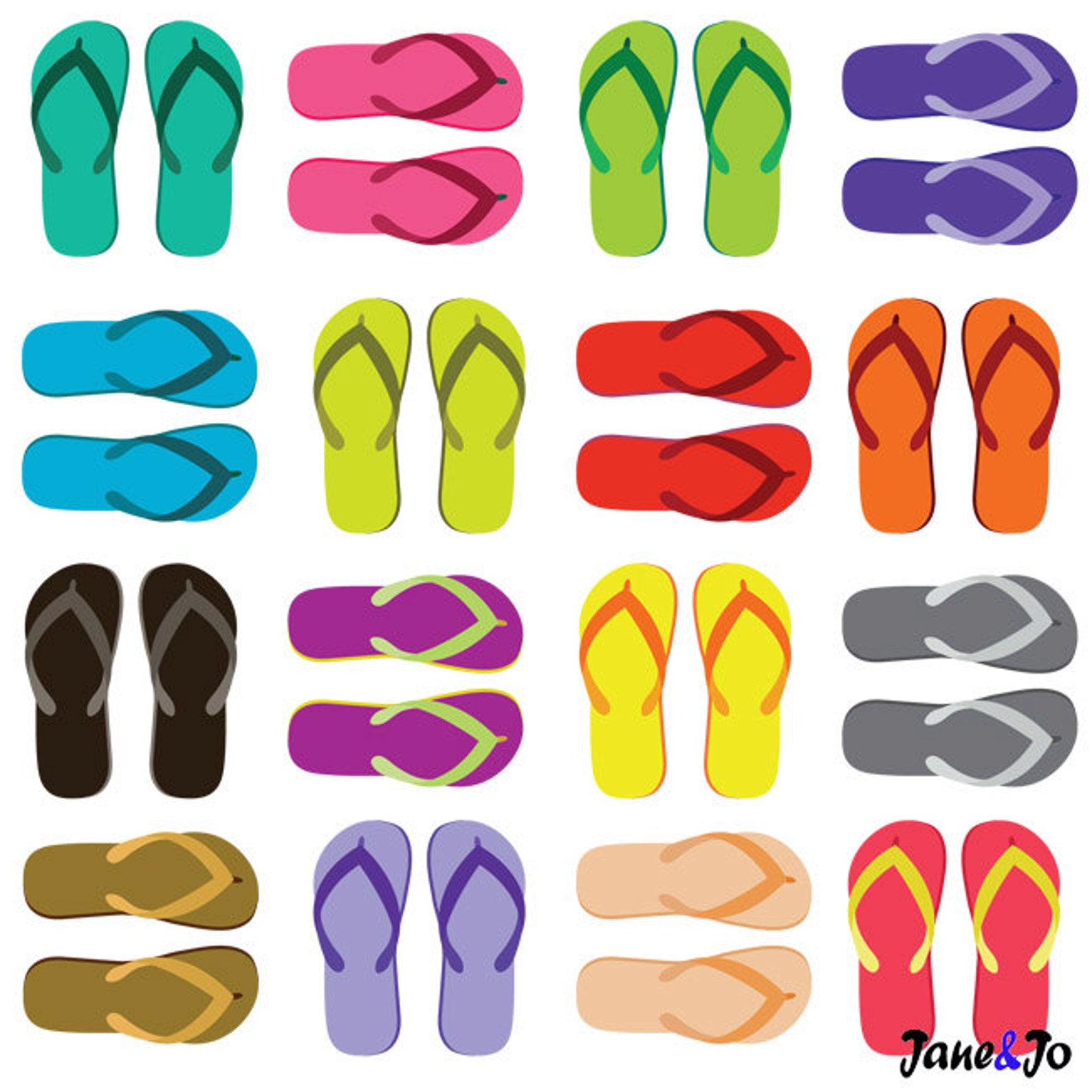 72 Flip Flops Clipart Flip Flops Clip Art shoes - Etsy UK