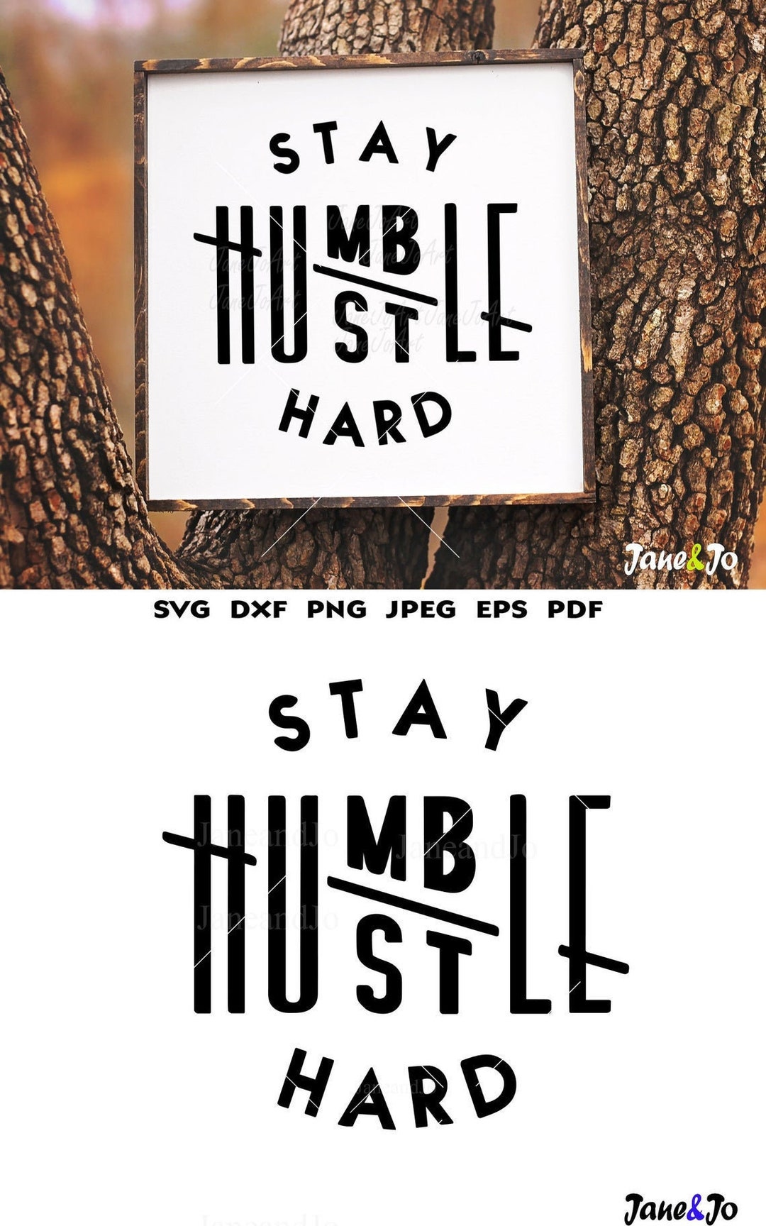 Stay Humble Hustle Hard SVG Cut File Boss T-shirts Silhouette Cricut ...