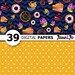 Halloween Digital Paper,colorful Halloween Party Printables Paper ...