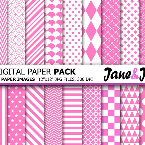 Pink Digital Paper Scrapbook Papers Background Commercial - Etsy