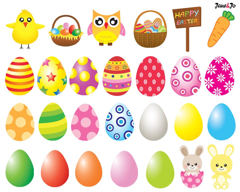 53 Easter Clipart,digital Easter Clip Art,easter Egg Clipart,easter ...
