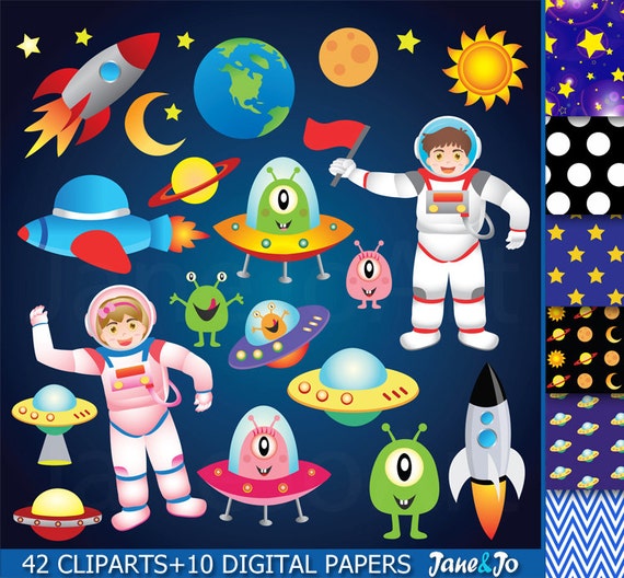Papercraft Planet Clipart Rocket Clipart Outer Space Clip Art Space ...