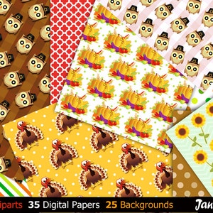 72 Thanksgiving Cliparts 35 Thanksgiving Digital Papers 25 Thanksgiving ...