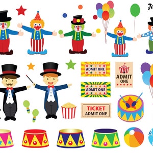 56 Circus Clipart , Circus Clip Art ,clowns Clipart , Circus Printable ...