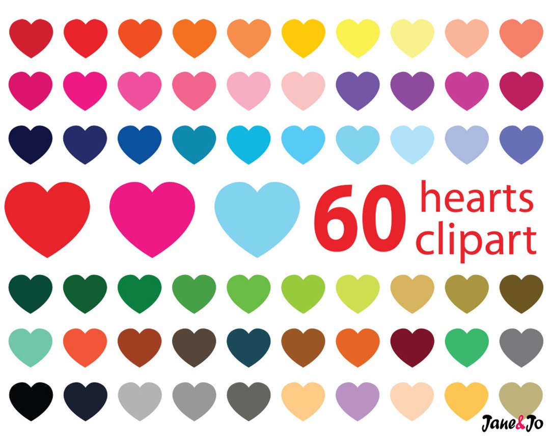 Hearts Clipart,heart Clip Art,hearts Instant Download,valentine Clipart ...