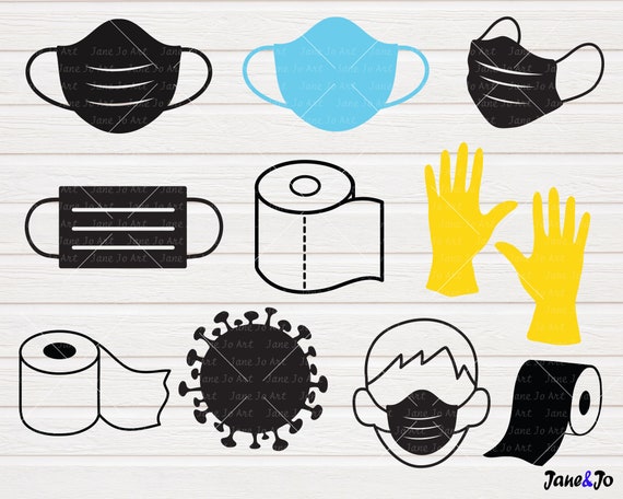 Face Surgical Mask SVG Bundlerubber Glove Svgtoilet Paper | Etsy