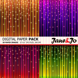 Colorful Glitter Stars Digital Papersrainbow Colored Digital | Etsy