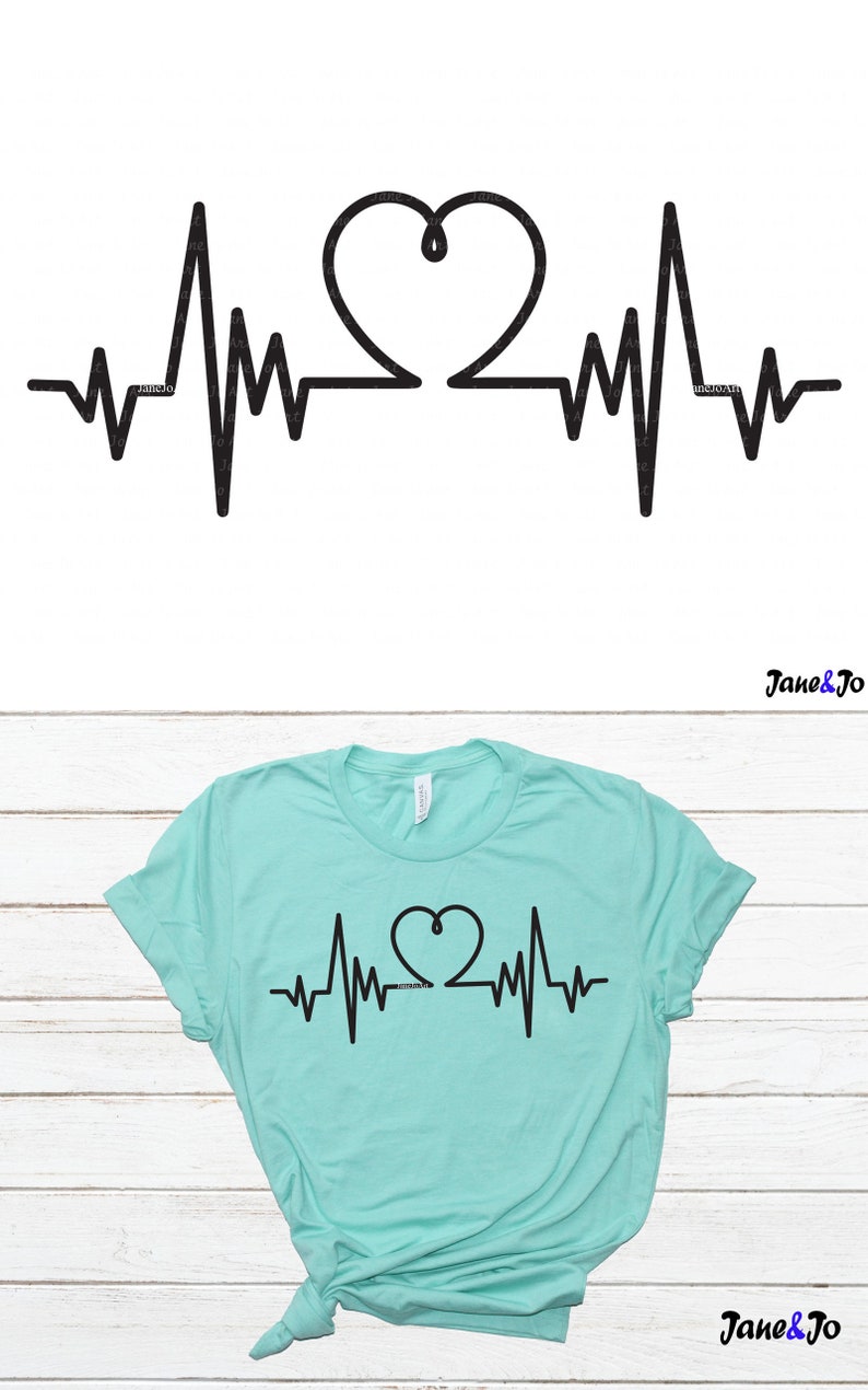 Heart Beat SVG Ekg Svg Heartbeat Clipart Vector Cut Files - Etsy Canada